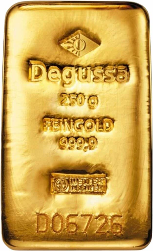 250g Goldbarren Degussa online kaufen bei Gold-Barren.de